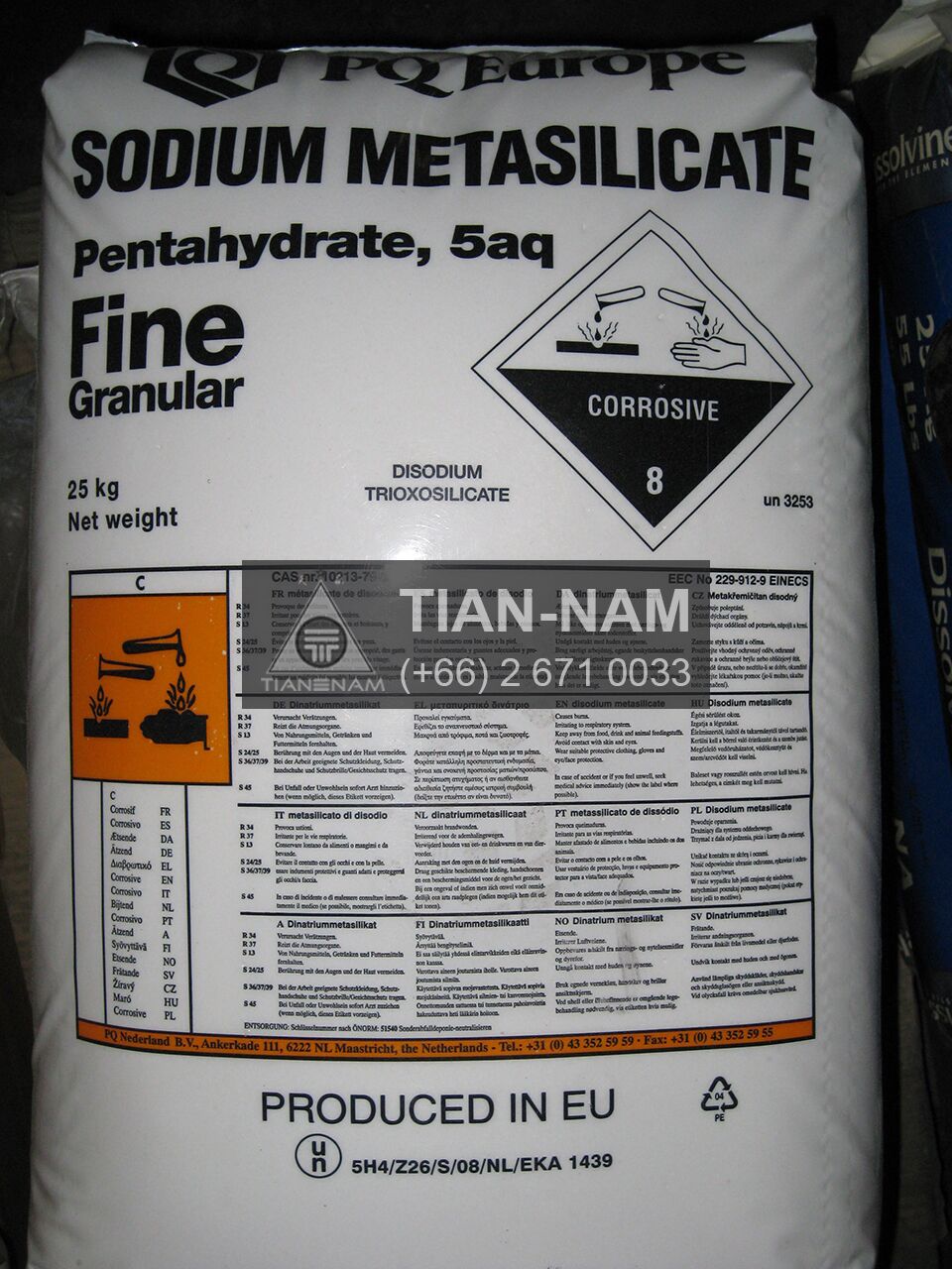 Sodium Metasilicate 5AQ - เทียนนำเคมีเคิล อินดัสเทรียลเทรด